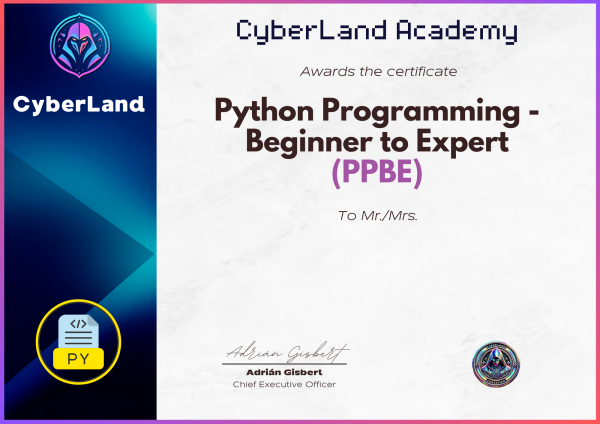 Programación en Python – Beginner to Expert – CyberLand